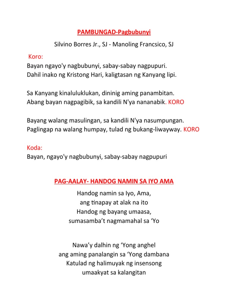 Songs Line Up | PDF