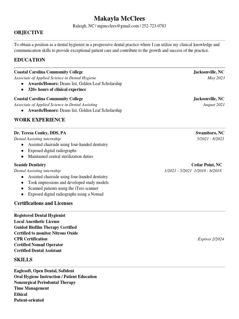 Makayla Mcclees: Objective | PDF