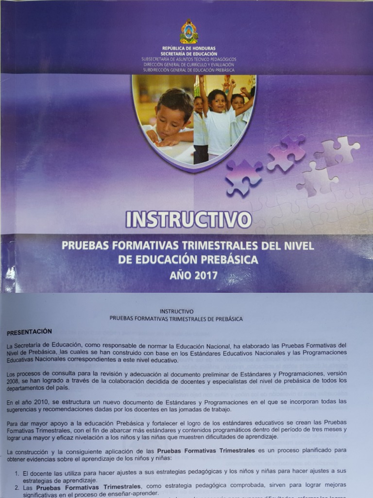 Instructivo de Pruebas Formativas de Prebc3a1sica 1 | PDF