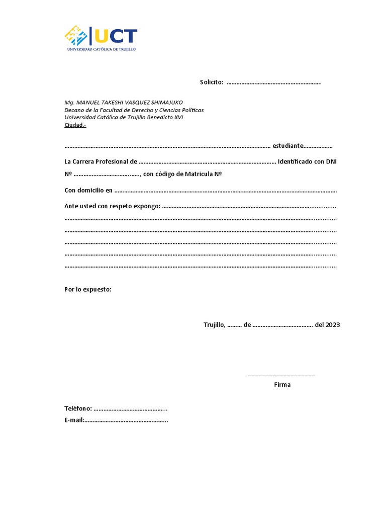 Formato de Solicitud General | PDF