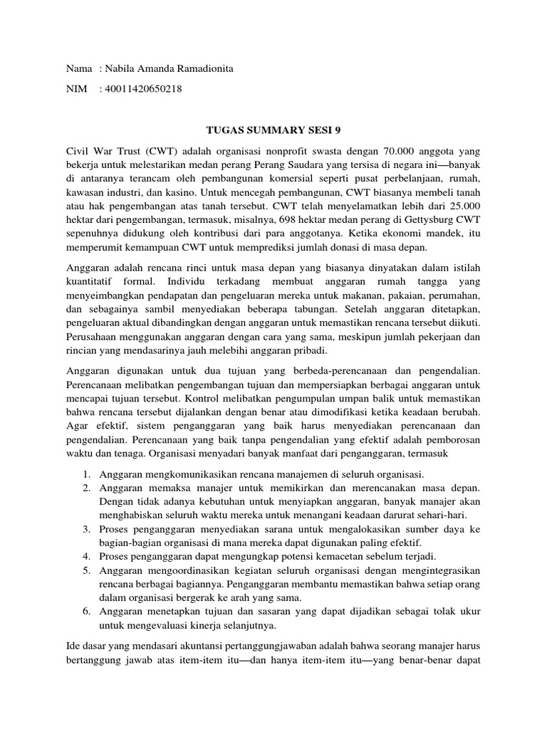 218 - Nabila Amanda R - Tugas Summary Sesi 9 | PDF