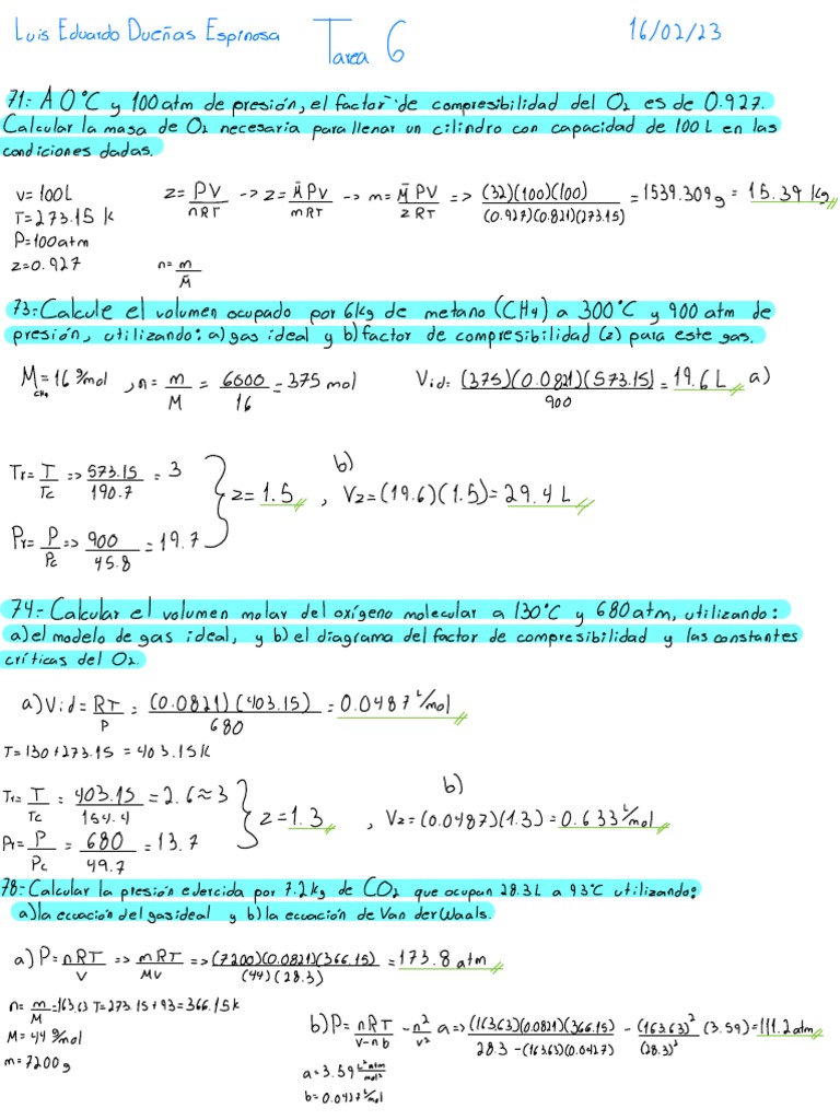 Tarea 6 Termo PDF | PDF | Química | Planetas