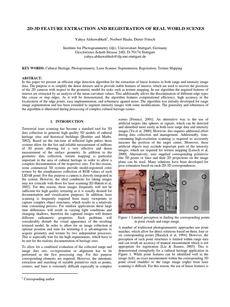 2D-3D Feature Extraction & Registration of Real World Scenes | PDF | Technology & Engineering