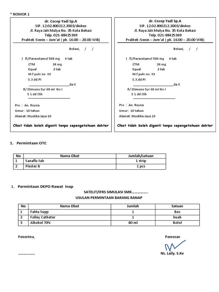 Soal Resep, OTC Dan Ranap Revisi 22 lsp-2 | PDF