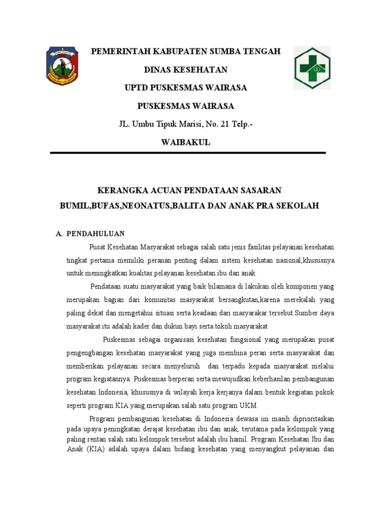 Kak Pendataan Sasaran Bumil Nifas Dan Neonatus Balita Dan Pra Sekolah | PDF