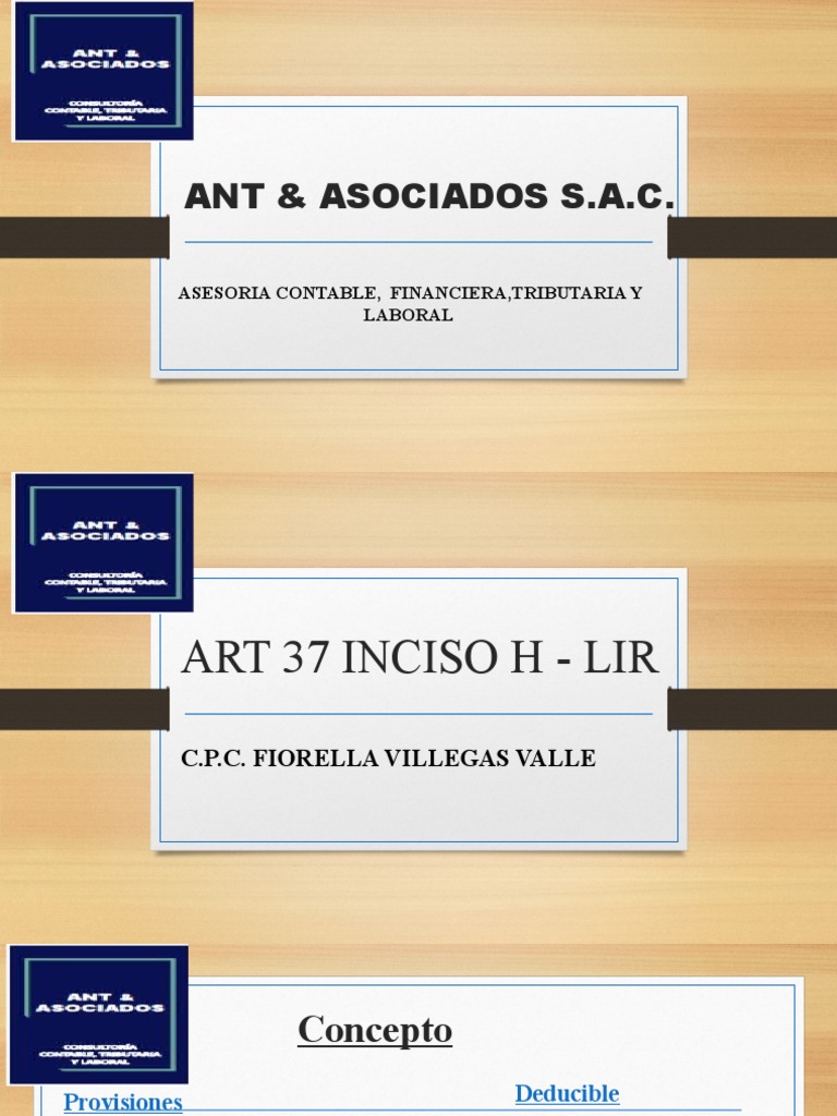Art 37 Inciso H Depreciacion | PDF | Contabilidad | Business