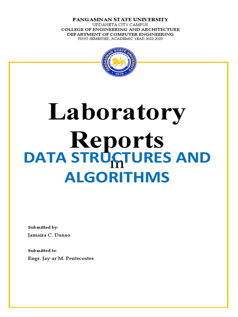 Laboratory Reports: Data Structures and Algorithms | Download Free PDF | Programming | Computer ...