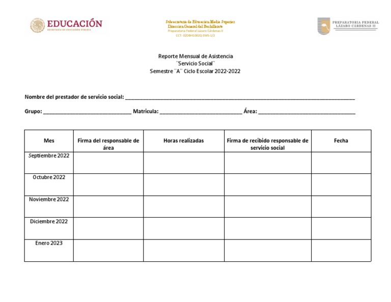 Reporte Mensual de Asistencia EMS | PDF
