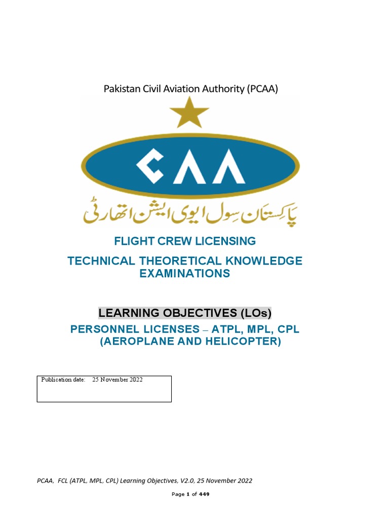 PCAA ATPL, MPL, CPL Learning Objectives | PDF | Instrument Flight Rules ...
