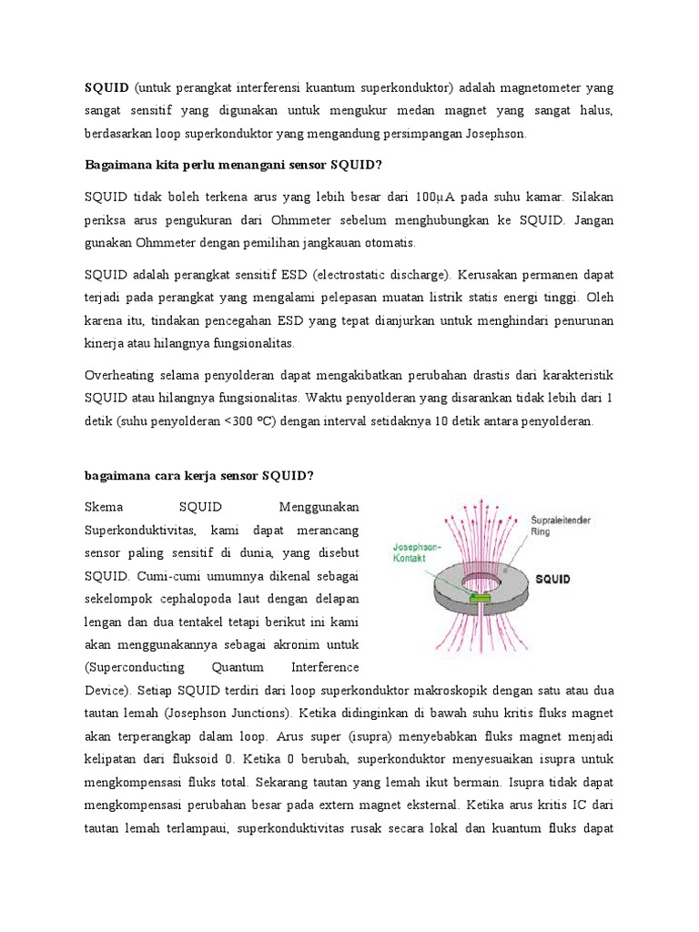 Penanganan dan Fungsi Sensor SQUID | PDF