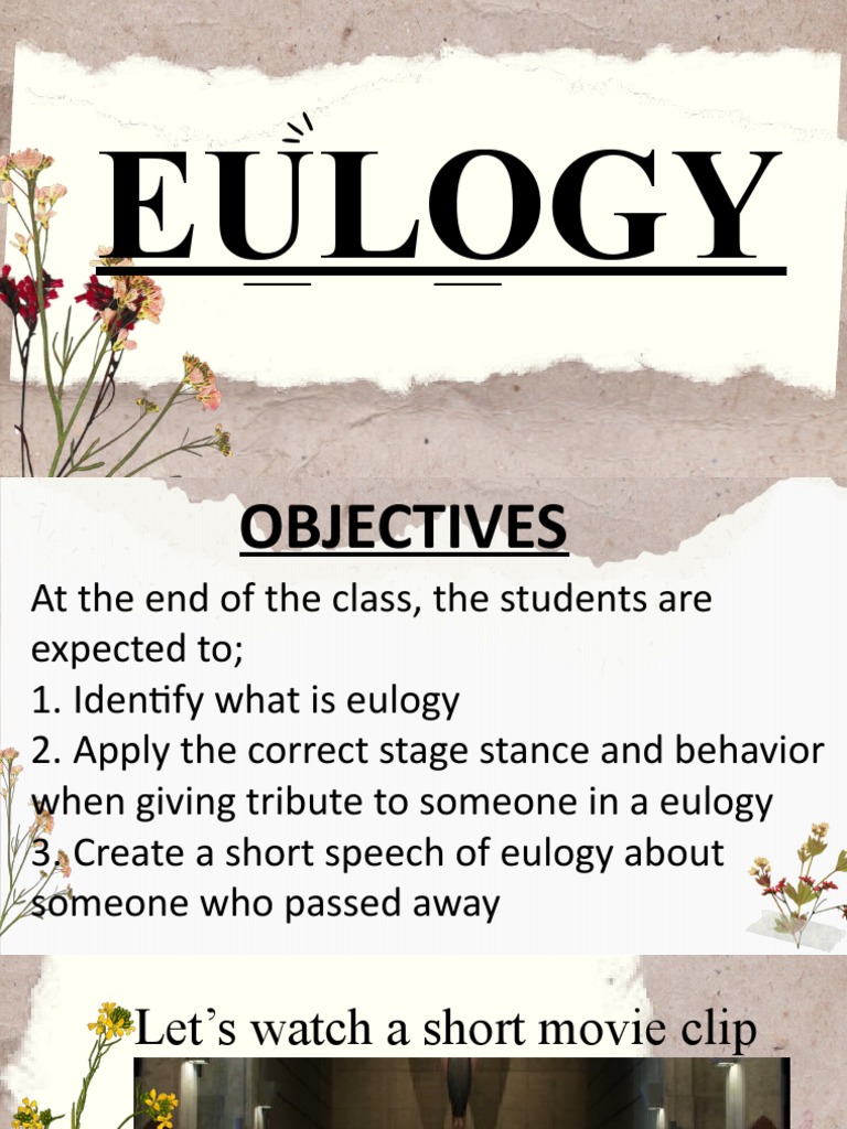 Understanding and Delivering a Eulogy | PDF | Thought | Cognitive ...