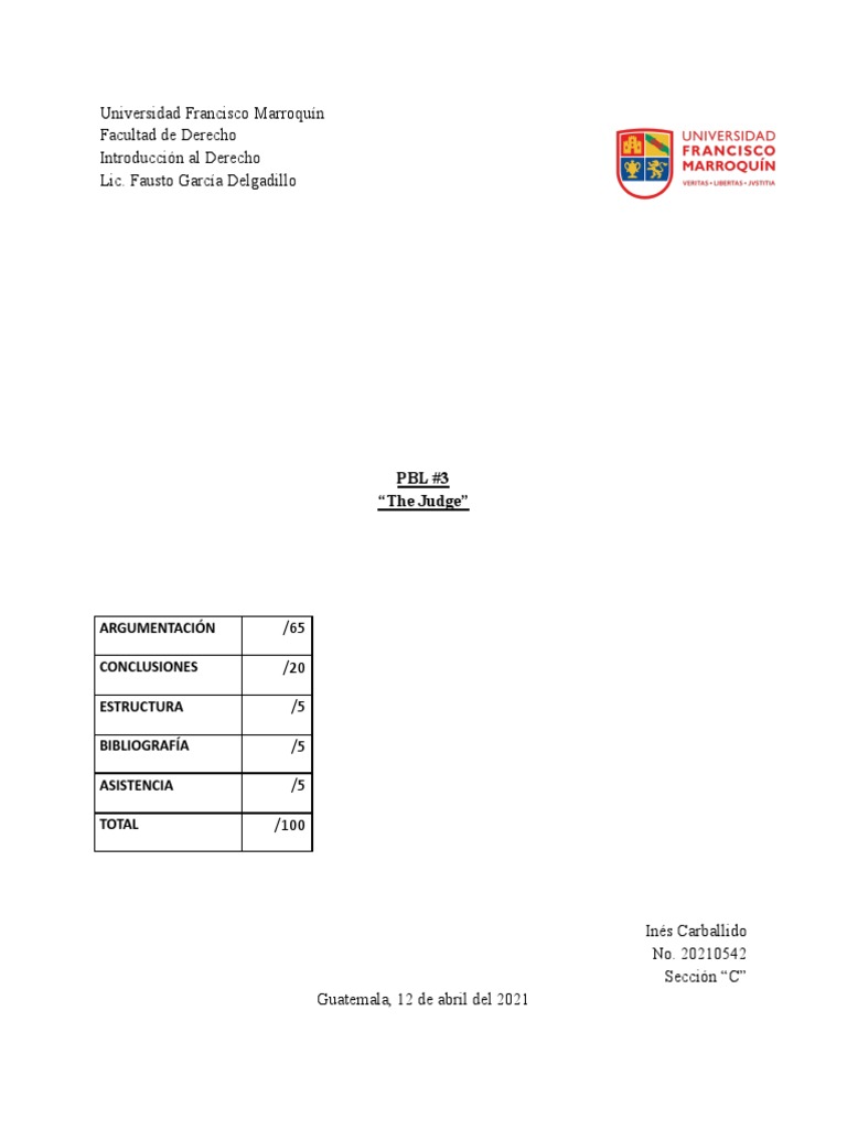 Informe Final PBL#3 | PDF | Castigos | Derecho penal