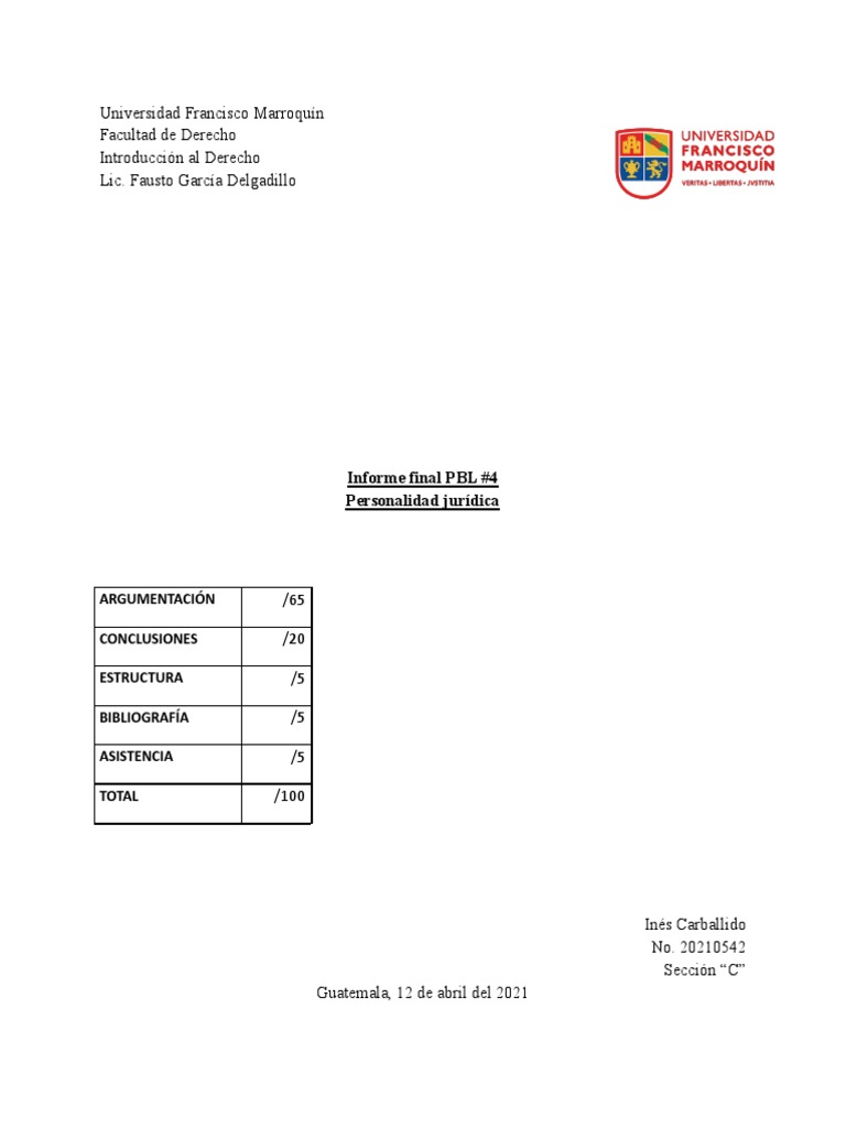 Informe Final PBL#4 | PDF | Derechos | Instituciones sociales
