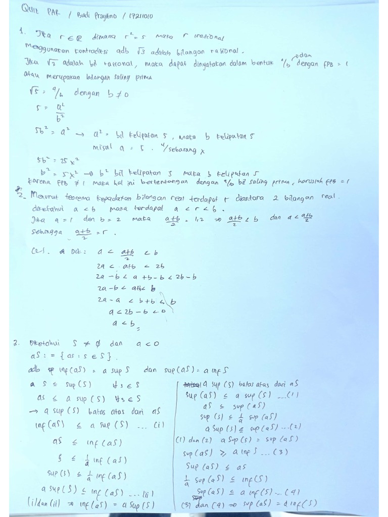 Budi Prayitno - Kuis 1 PAR | PDF