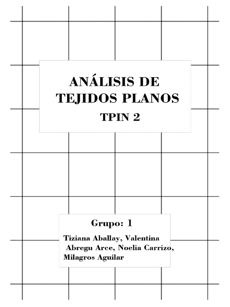 Análisis de Tejidos Planos. | PDF | Papel | Textiles