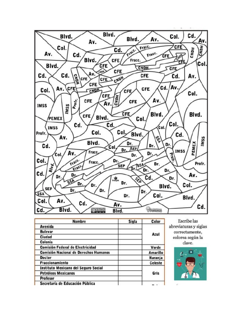 Ejercicios de Abreviaturas | PDF