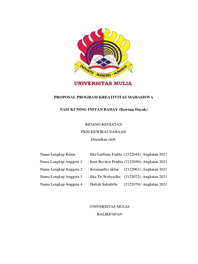 PROPOSAL PKM 27 Marer 2022 (FINAL PAGE FIX) | PDF