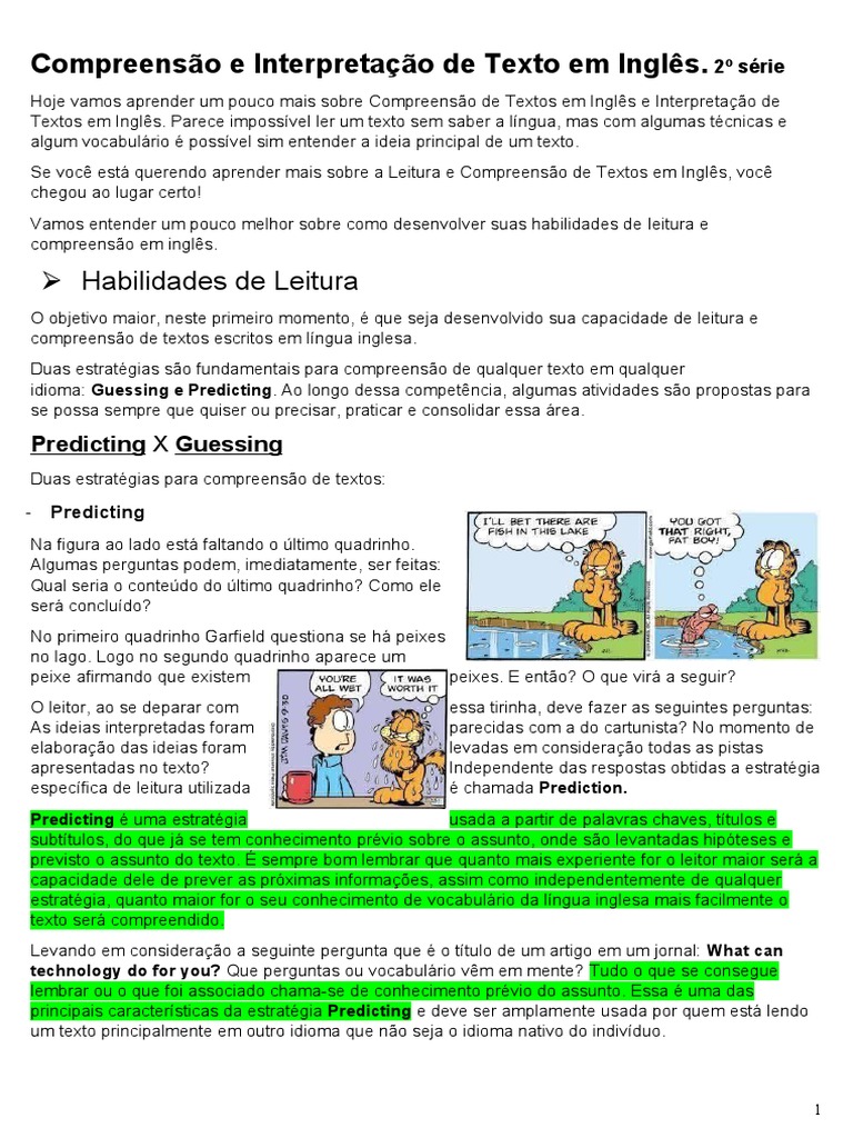 Compreensão e Interpretação de Texto em Inglês | PDF | Spamming ...