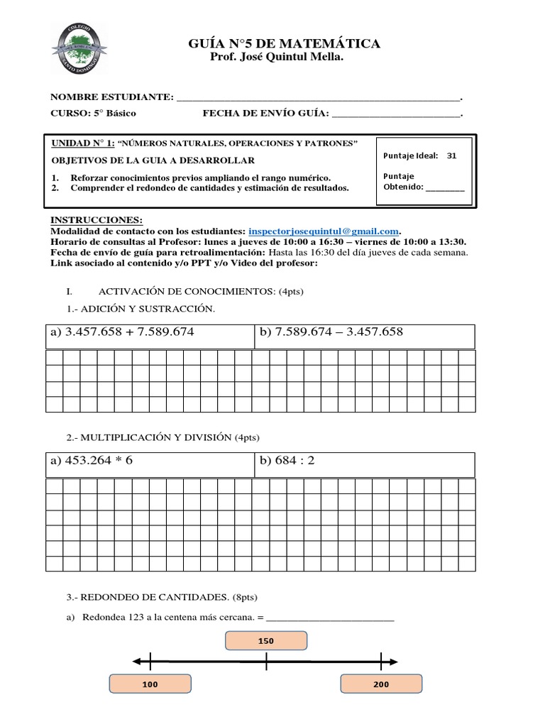 Guia Mate 5B 5N PDF | PDF | Matemáticas | Aritmética