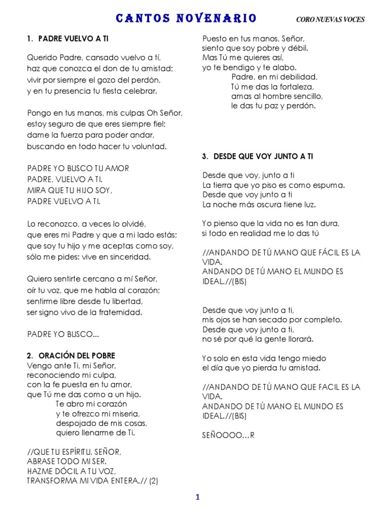 18-03-2023 - CANTOS NOVENARIO (Act) | PDF | María, madre de Jesús | Amor