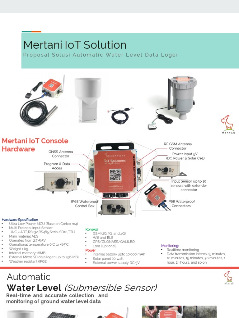 Mertani IoT Solution_Automatic Water Level Data Loger | PDF | Internet ...