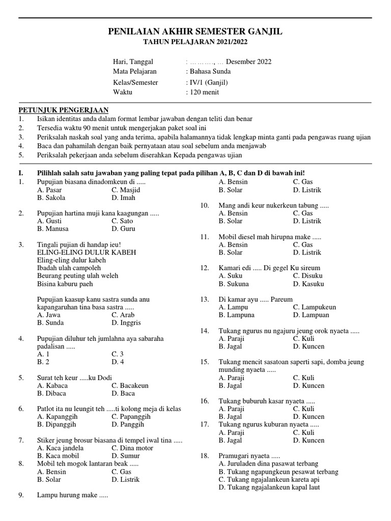 PAS B.Sunda Type B | PDF