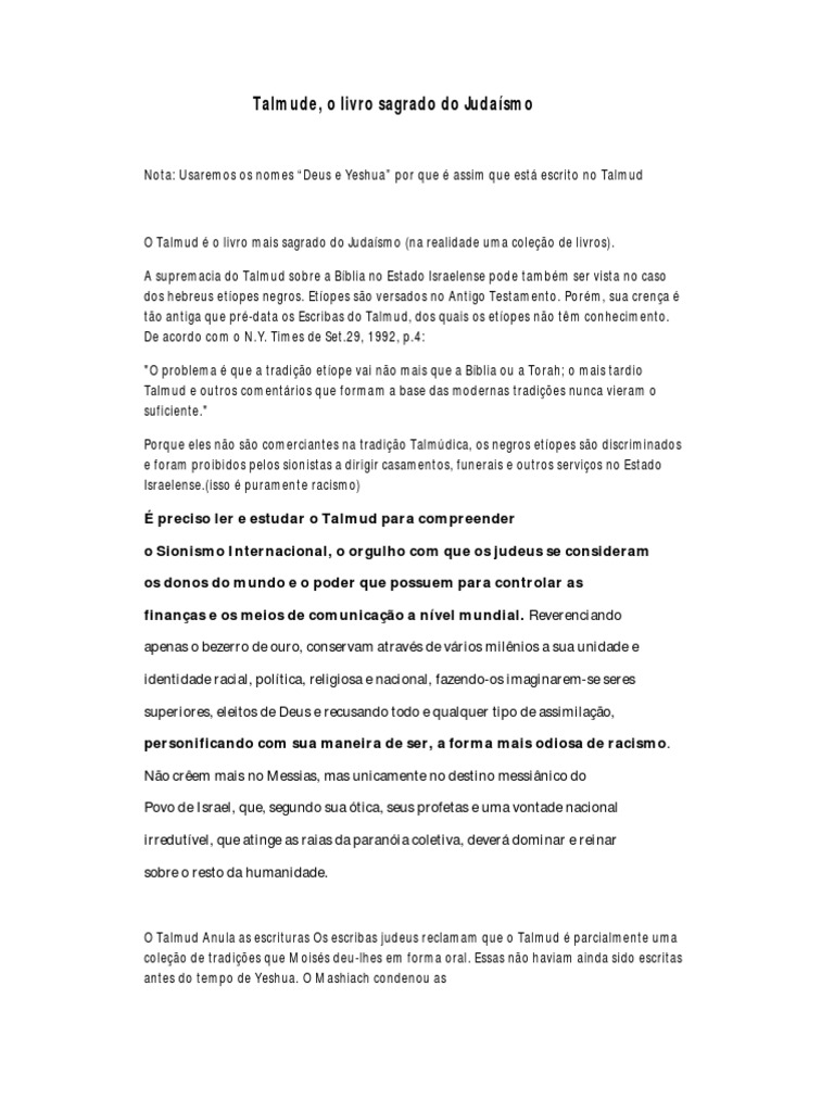 Talmude, o Livro Sagrado Do JudaÃ Smo 15 | PDF | Maimônides | Israel