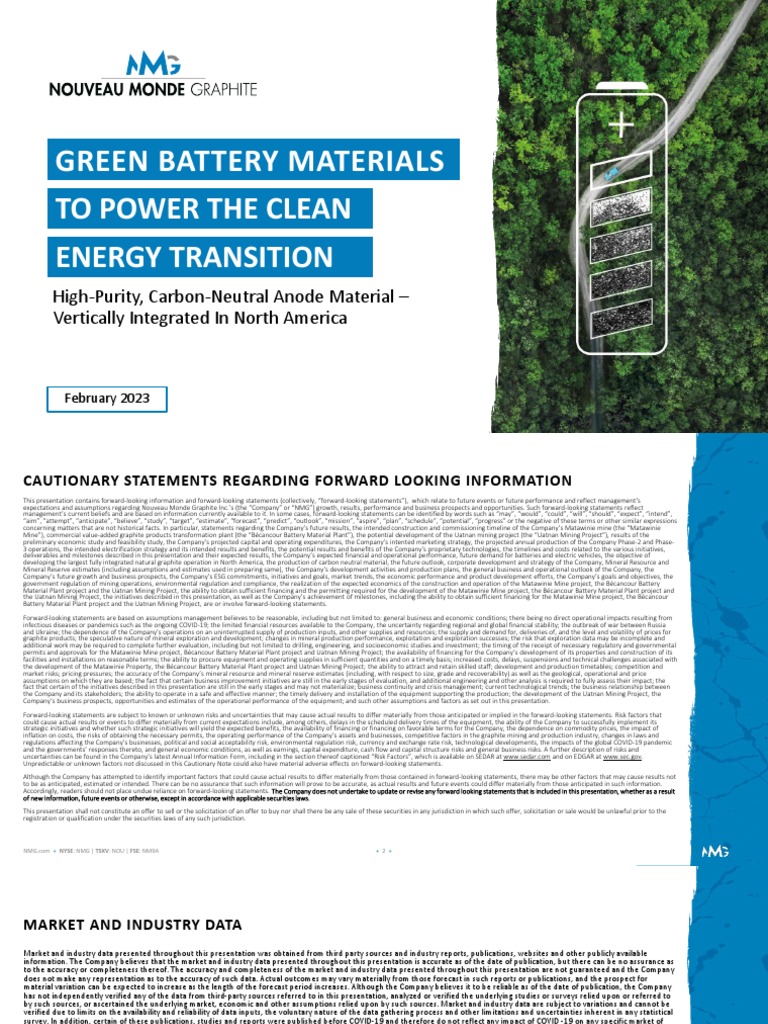 NMG Corporate Presentation | PDF | Electric Vehicle | Risk