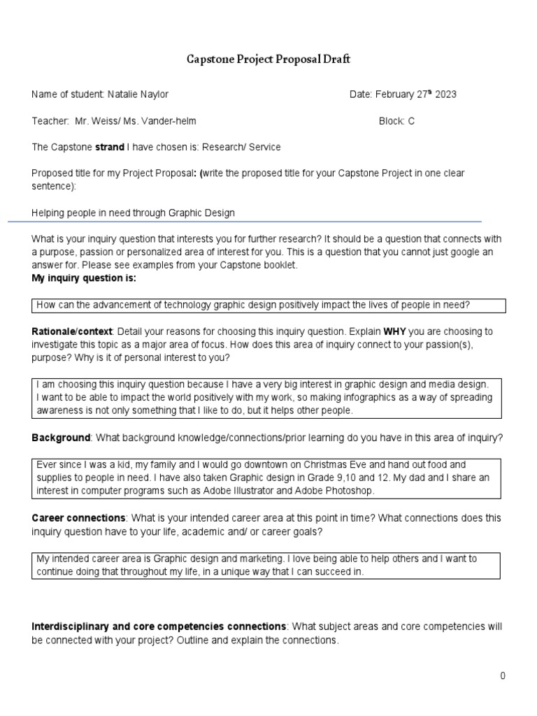 Capstone Project Proposal Pdf Mentorship Graphic Design
