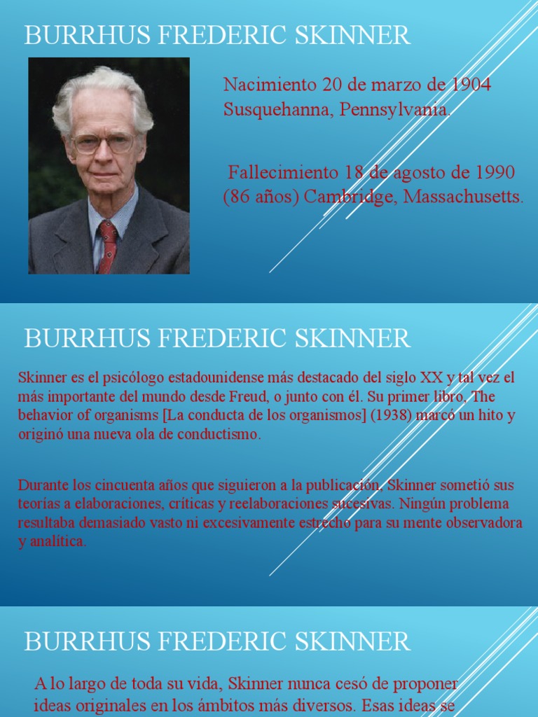 Burrhus Frederic Skinner | PDF | Teorías filosóficas | Ciencias del ...