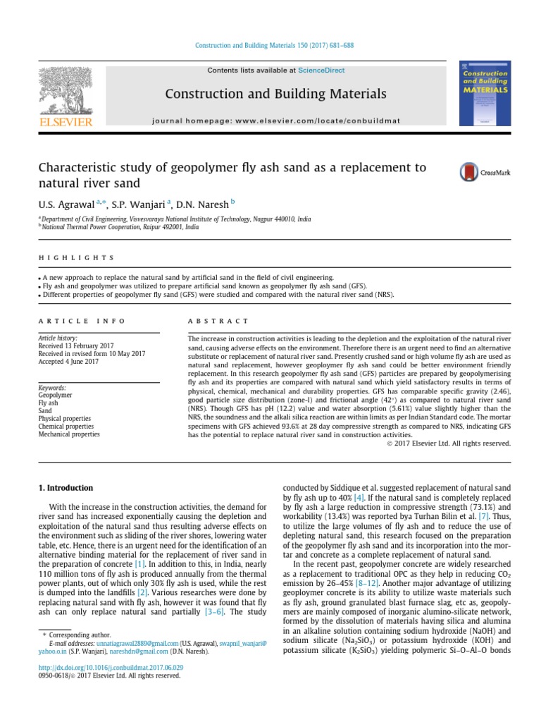 Characteristic Study of Geopolymer Fly Ash Sand As A Replacement To ...