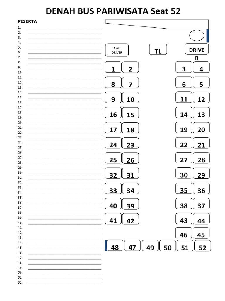 Dokumen - Tips - Denah Bus Pariwisata Seat 52 | PDF | Échecs | Théorie (échecs)