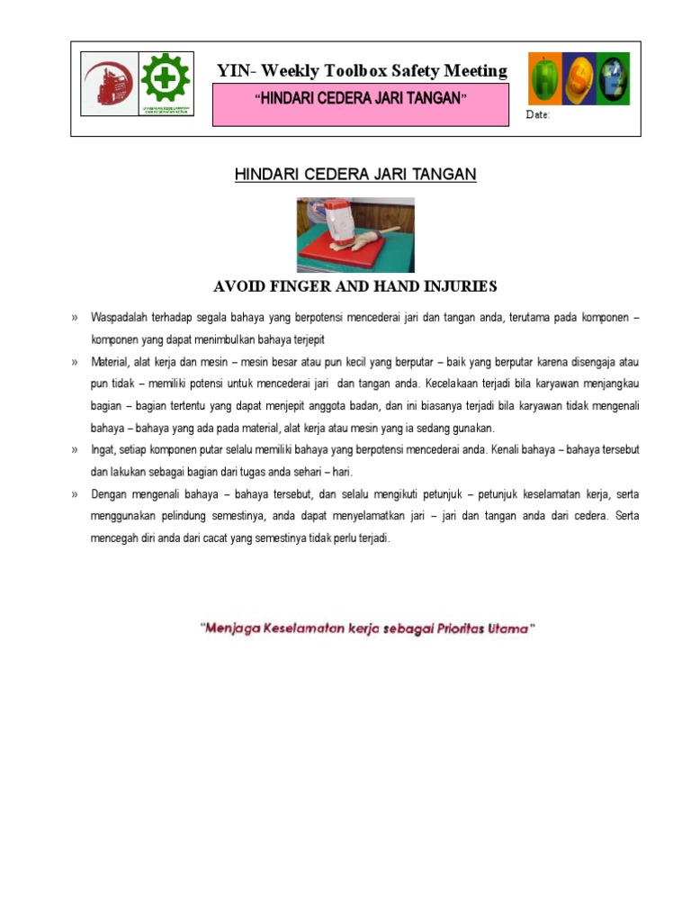 Hindari Cedera Jari Tangan | PDF
