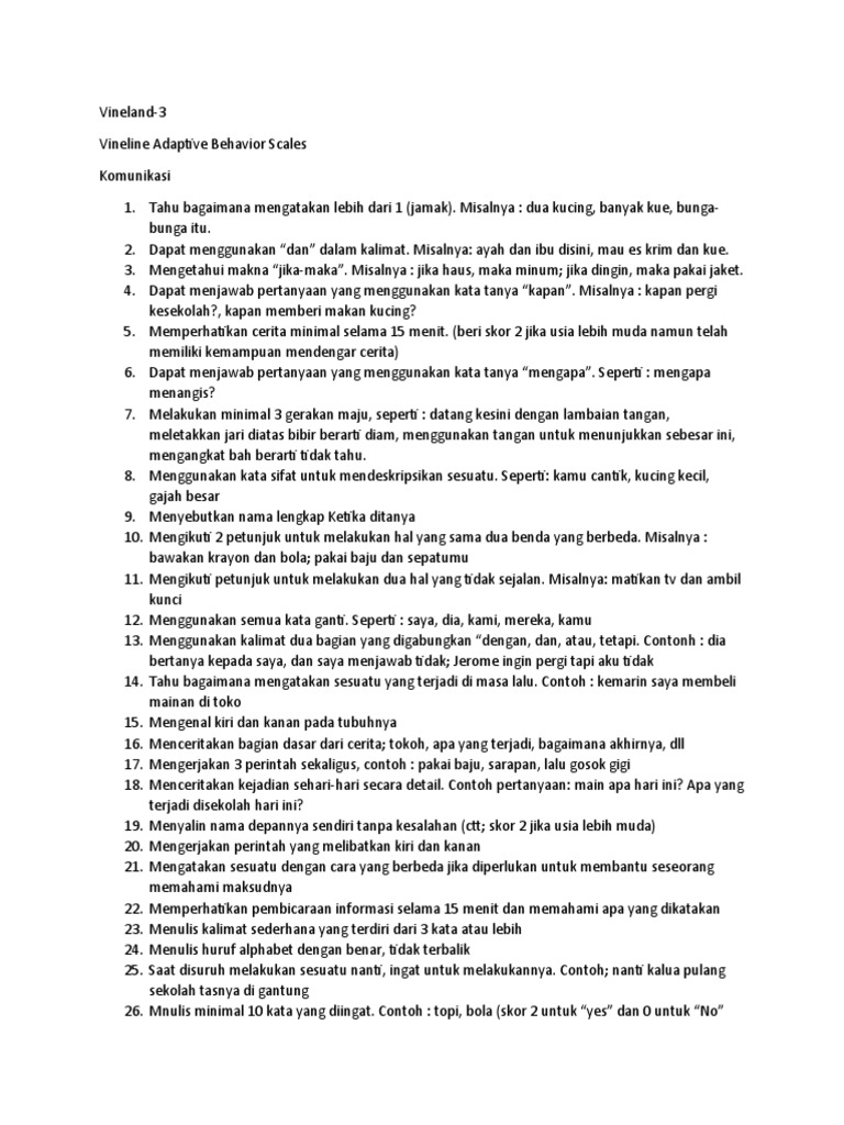 Vineland Adaptive Behavior Scale | PDF Vineland Adaptive Behavior Scale | PDF