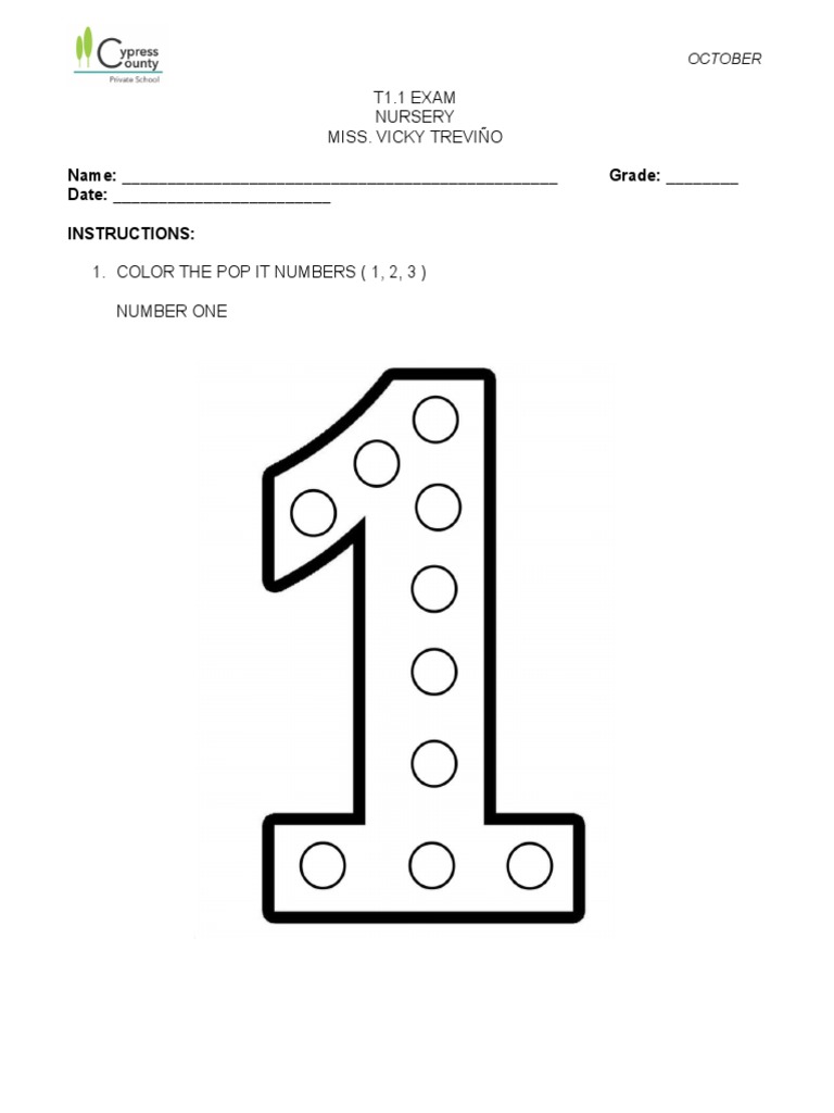 Nursery Exam Instructions for October | PDF