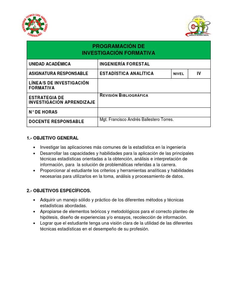 Programacion Estadistica | PDF | Estadísticas | Ingeniería Programacion Estadistica | PDF | Estadísticas | Ingeniería