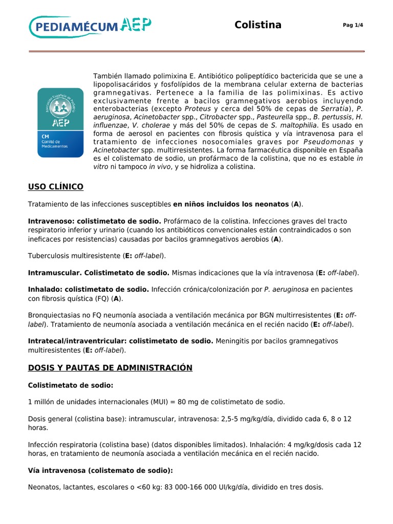 Colistina | PDF | Bacterias Gram-negativo | Medicina CLINICA