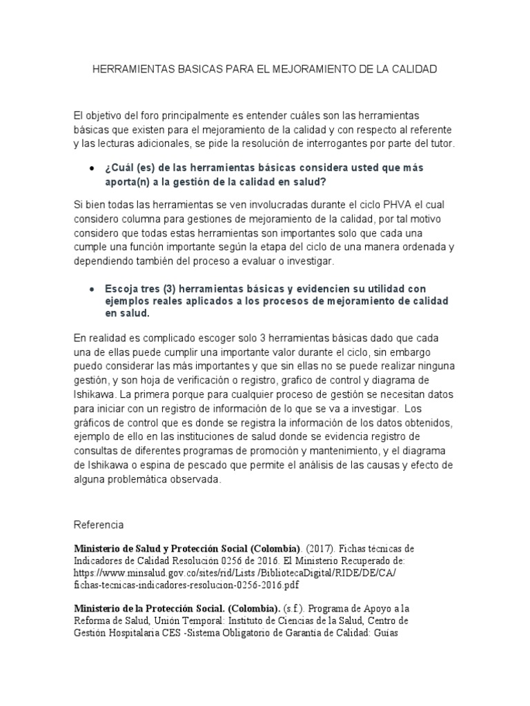 Herramientas Basicas para El Mejoramiento de La Calidad Eje 2 | PDF | Crecimiento personal y ...