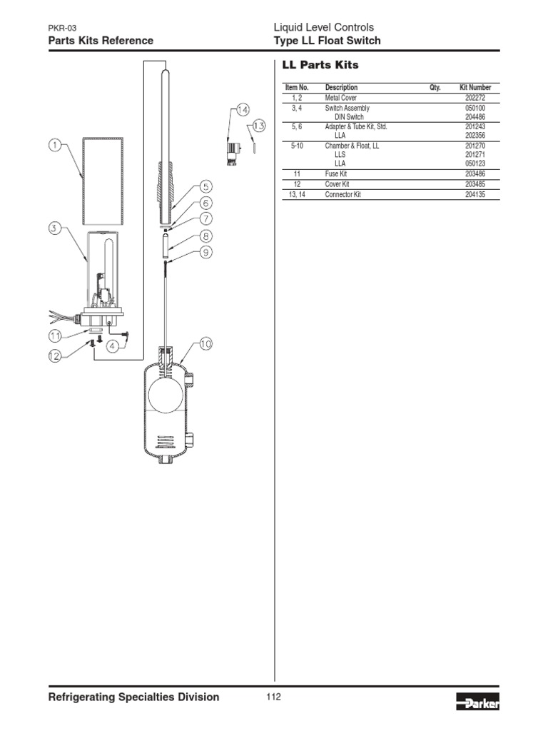 Liquid Level Control Parts Kits LL Float Switch | PDF