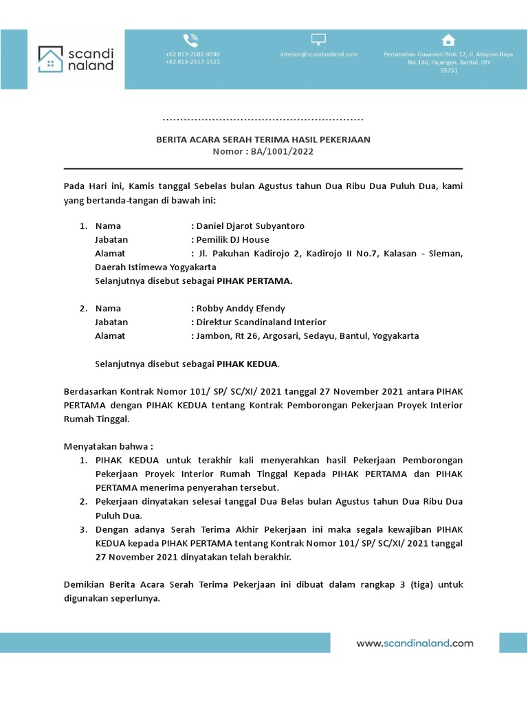 BA Serah Terima | PDF