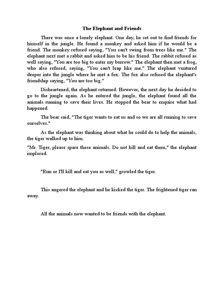 The Elephant and Friends | PDF