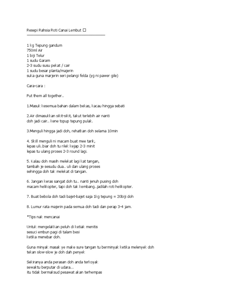Resepi Rahsia Roti Canai Lembut ? | PDF