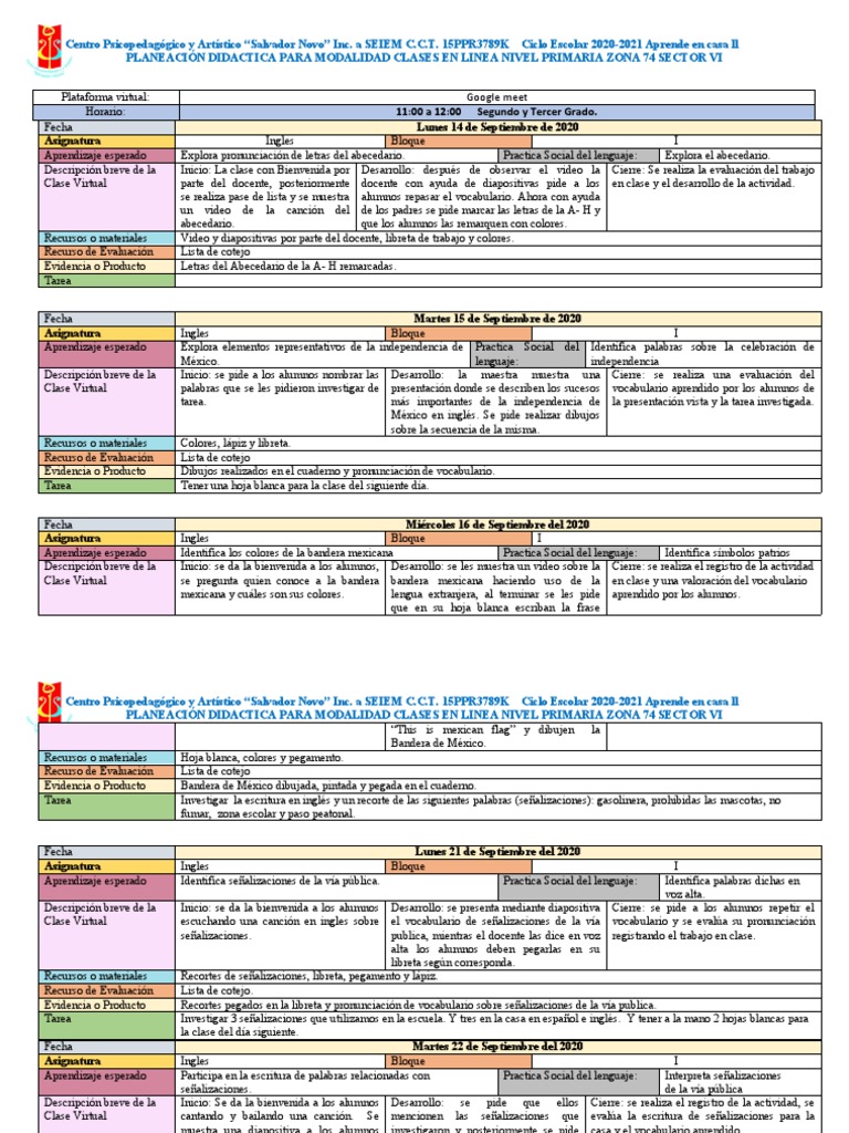 Fto Planeacion Aprende en Casa II | PDF | Aprendizaje | Evaluación