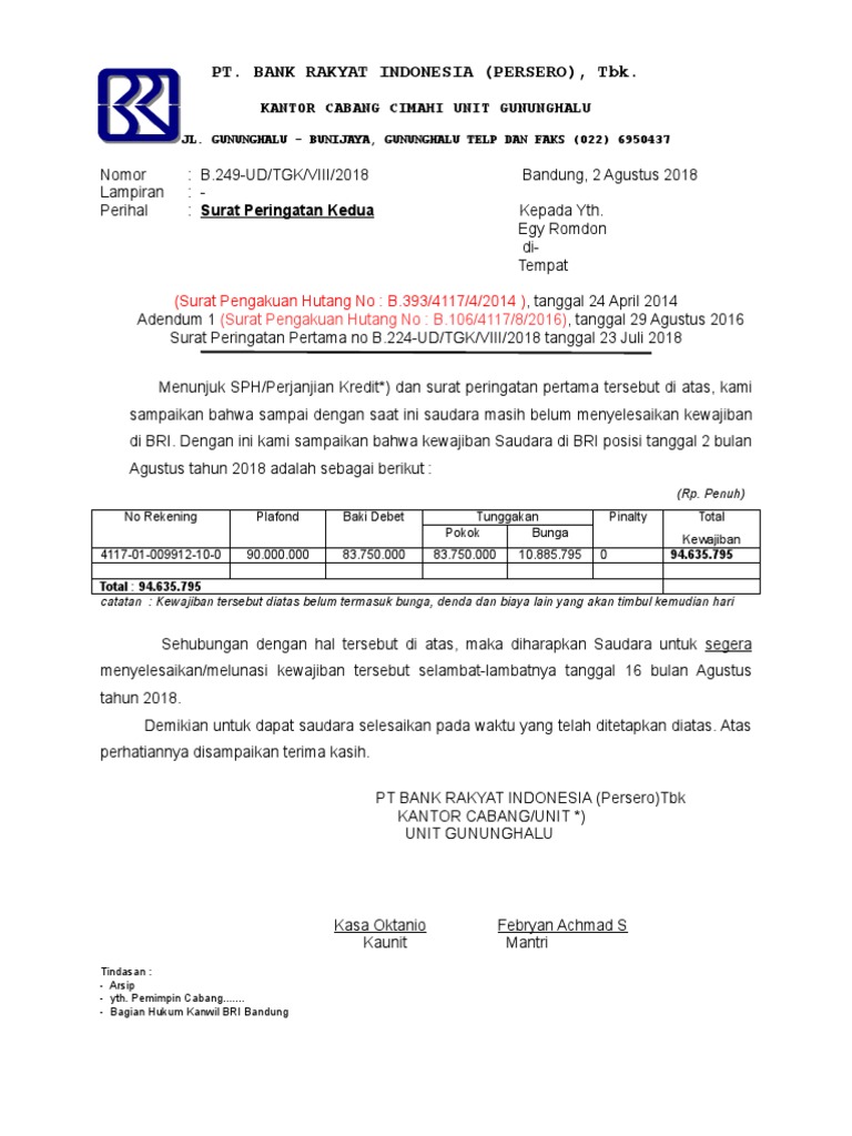 Surat Peringatan 2 Revisi GS - Doc - 1 | PDF