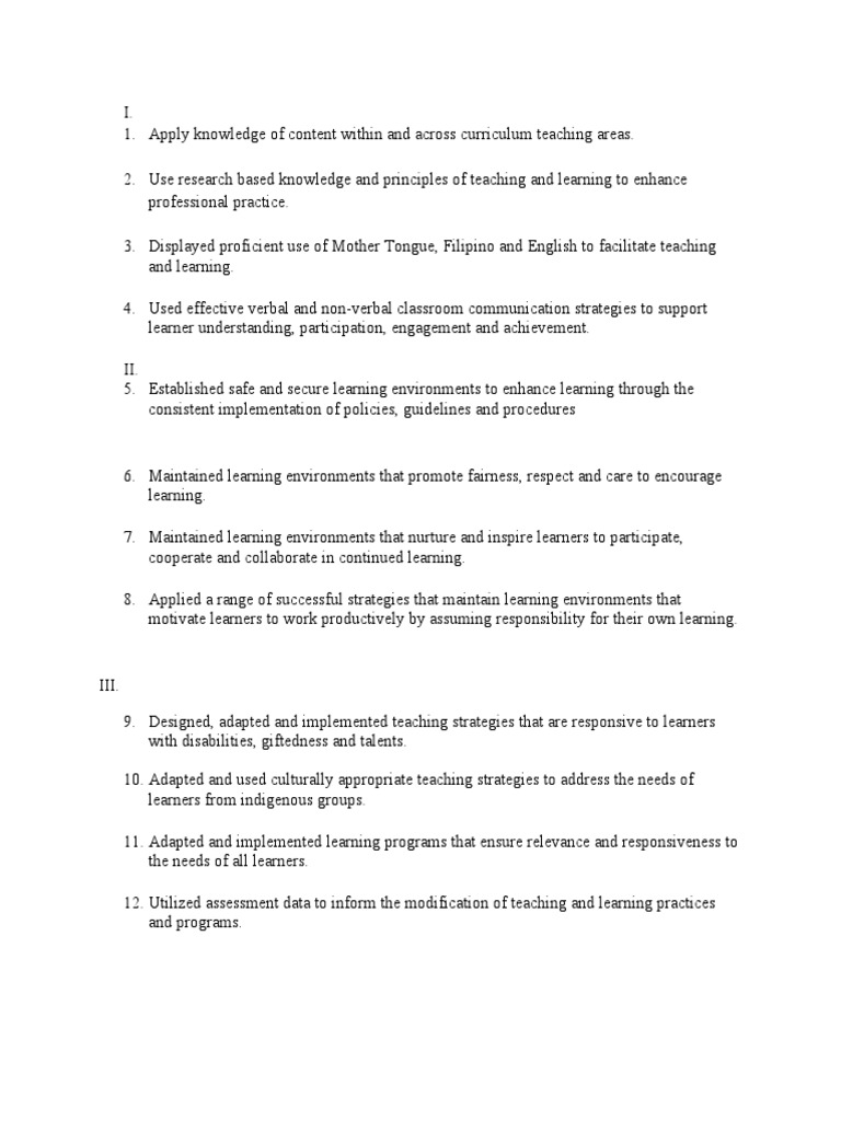 Objectives RPMS | PDF | Learning | Communication