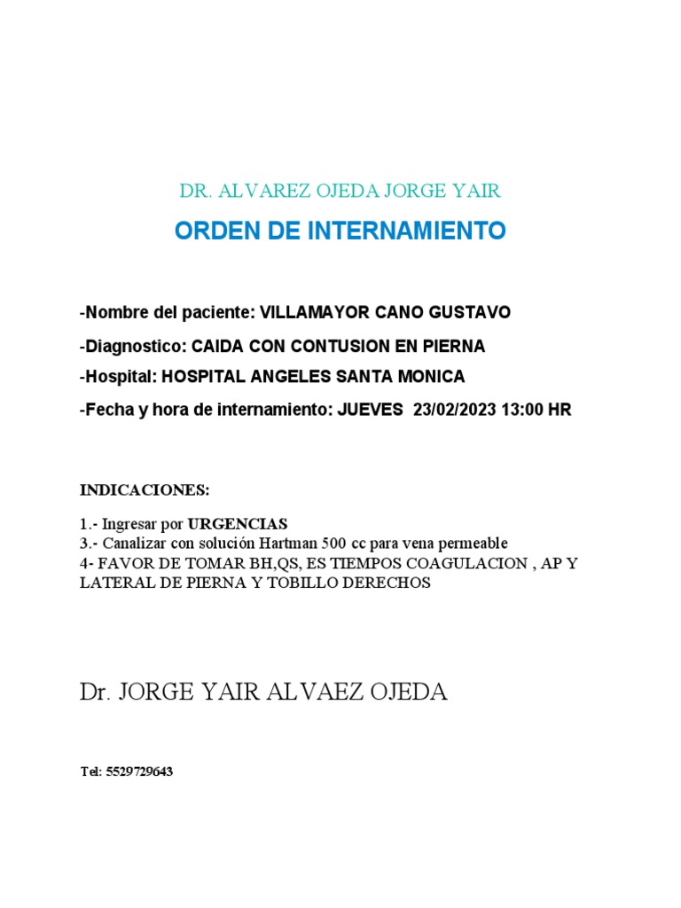 Orden de Internamiento-9 | PDF