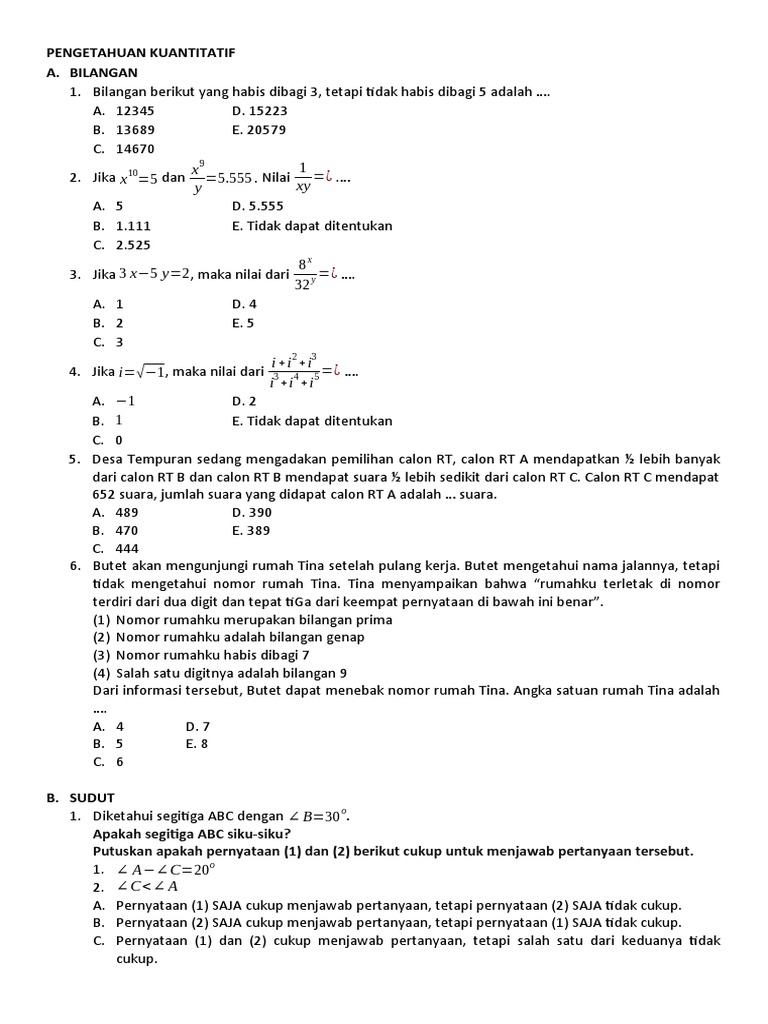 Pengetahuan Kuantitatif | PDF | Metode & Bahan Ajar