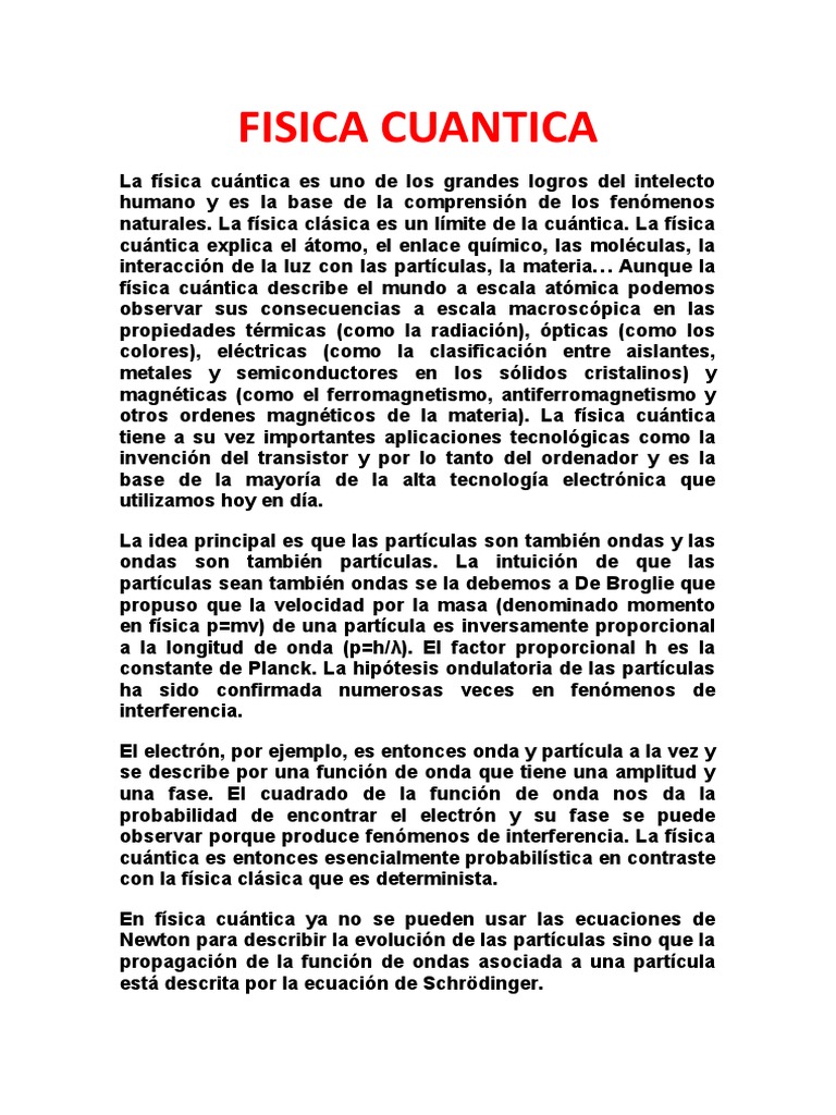 Fundamentos de la Física Cuántica | PDF | Mecánica cuántica | Física
