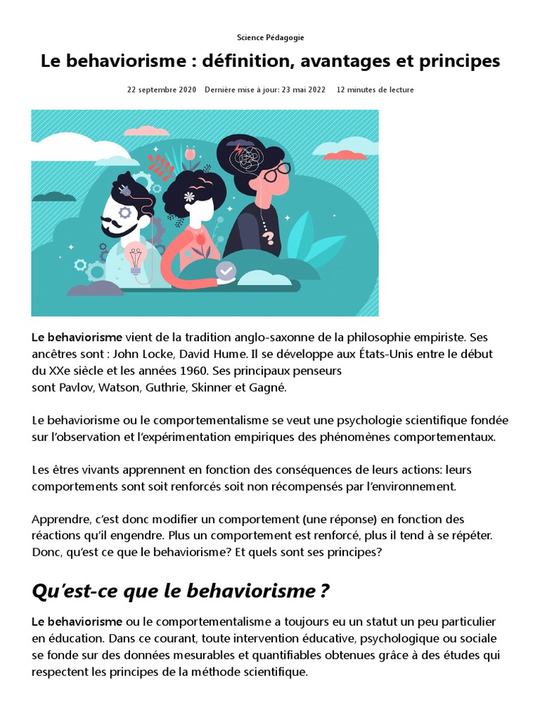Bien Étudier - Le Behaviorisme - Définition, Avantages Et Principes | PDF | Béhaviorisme ...