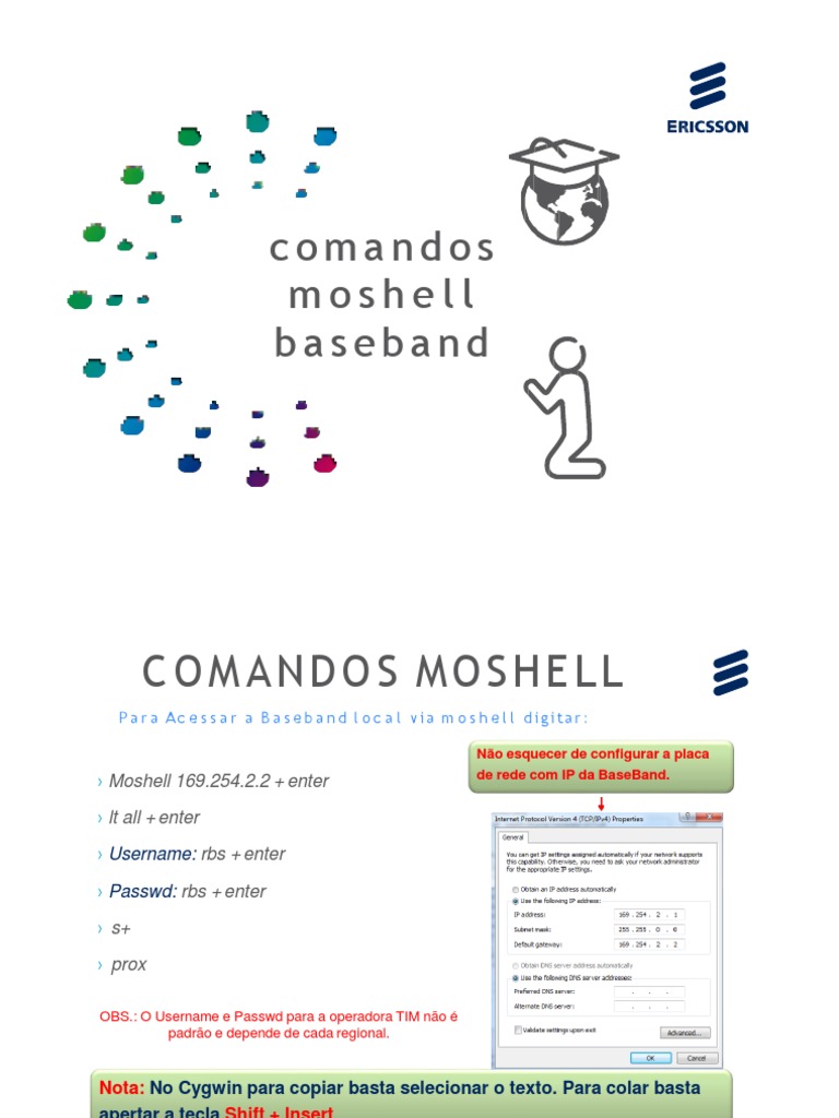 Comandos Moshell Baseband | PDF | Eletrônicos | Ciência da Computação